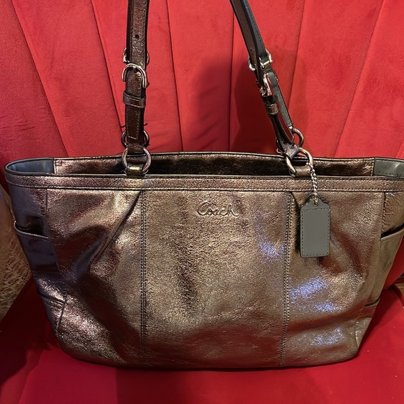 Coach | Bags | Coach Leather Metallic Purse | Poshmark
